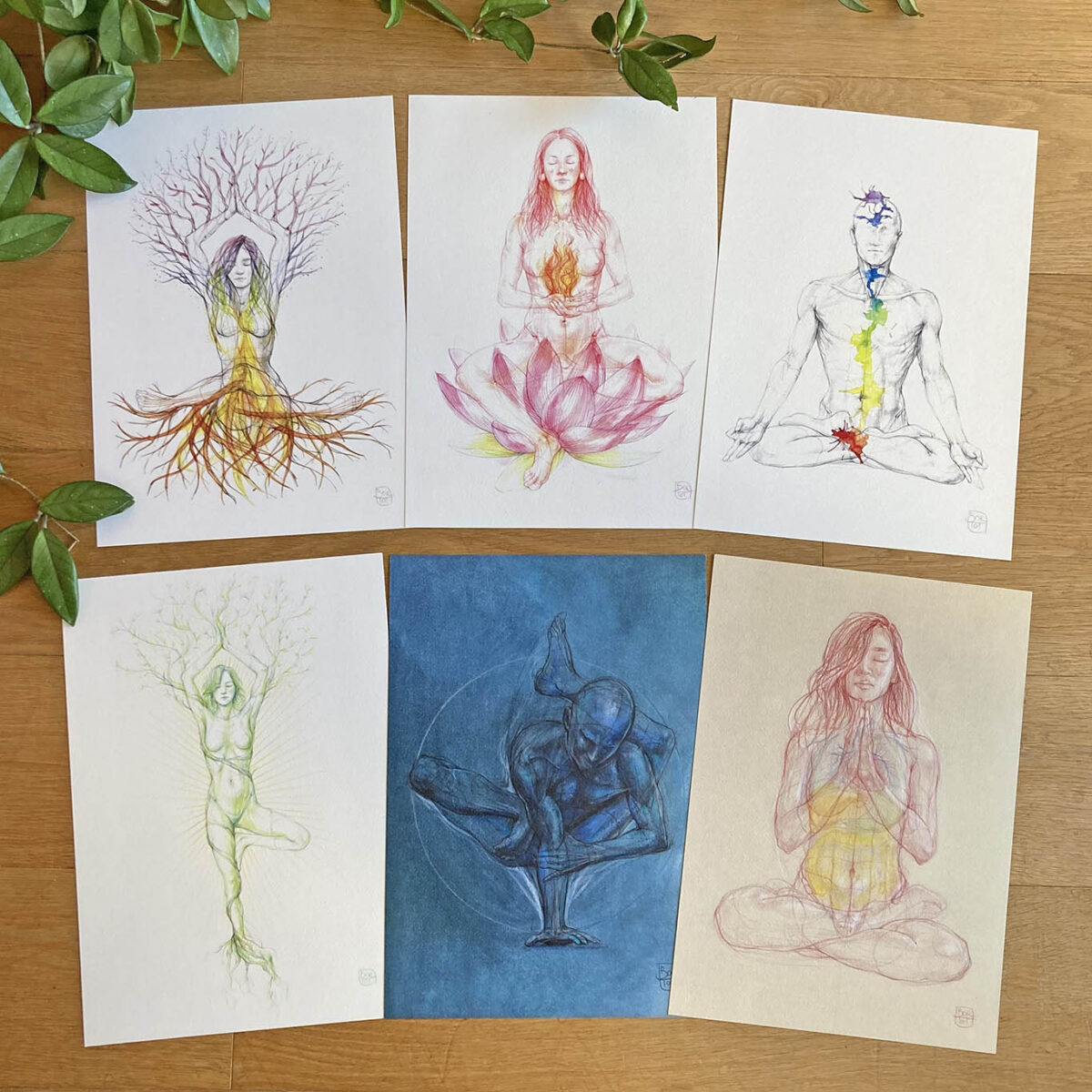 a3 yoga prints – on textured paper – Franca Bortot